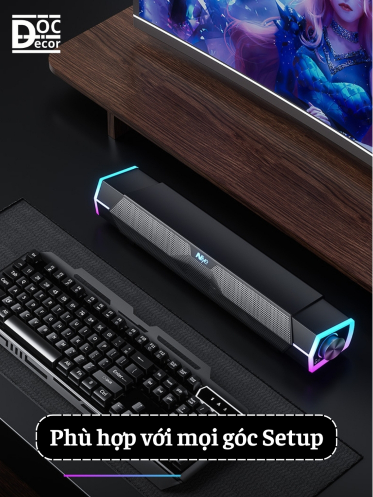 Loa máy tính Soundbar viền Led RGB Niye V18 âm thanh sống động, loa ...