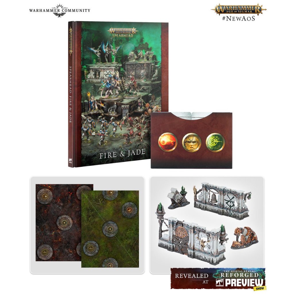Warhammer Age of Sigmar Core book Spearhead Fire and Jade, card ...