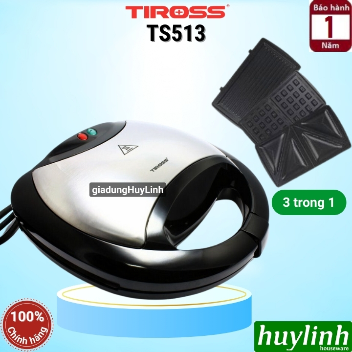 Máy nướng bánh sandwich, hotdog, waffle Tiross TS513 - 3 trong 1 [TS514 ...