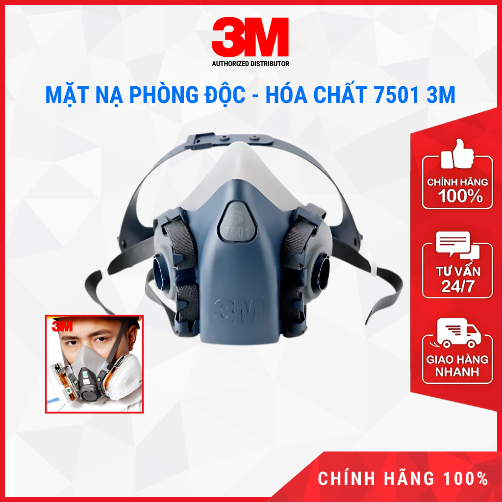 Mặt nạ phòng độc nửa mặt 3M 7501 | Shopee Việt Nam