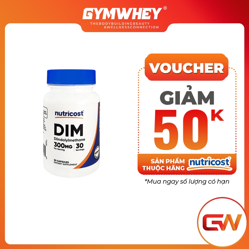 Nutricost DIM 300mg Viên Uống Cân Bằng Hóc Môn Testosterone Và Estrogen ...