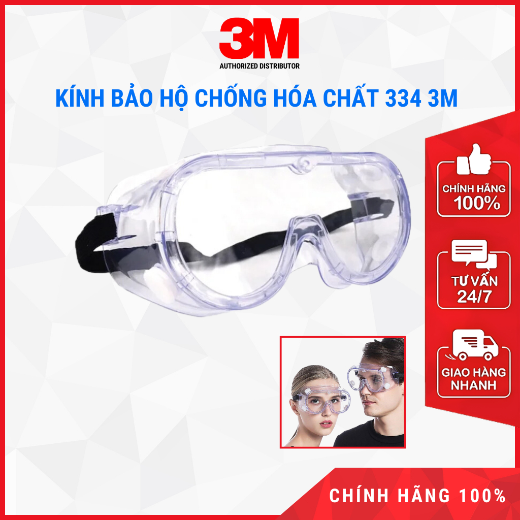 Kính Bảo Hộ 3M Chống Hóa Chất 334(1621AF) | Shopee Việt Nam