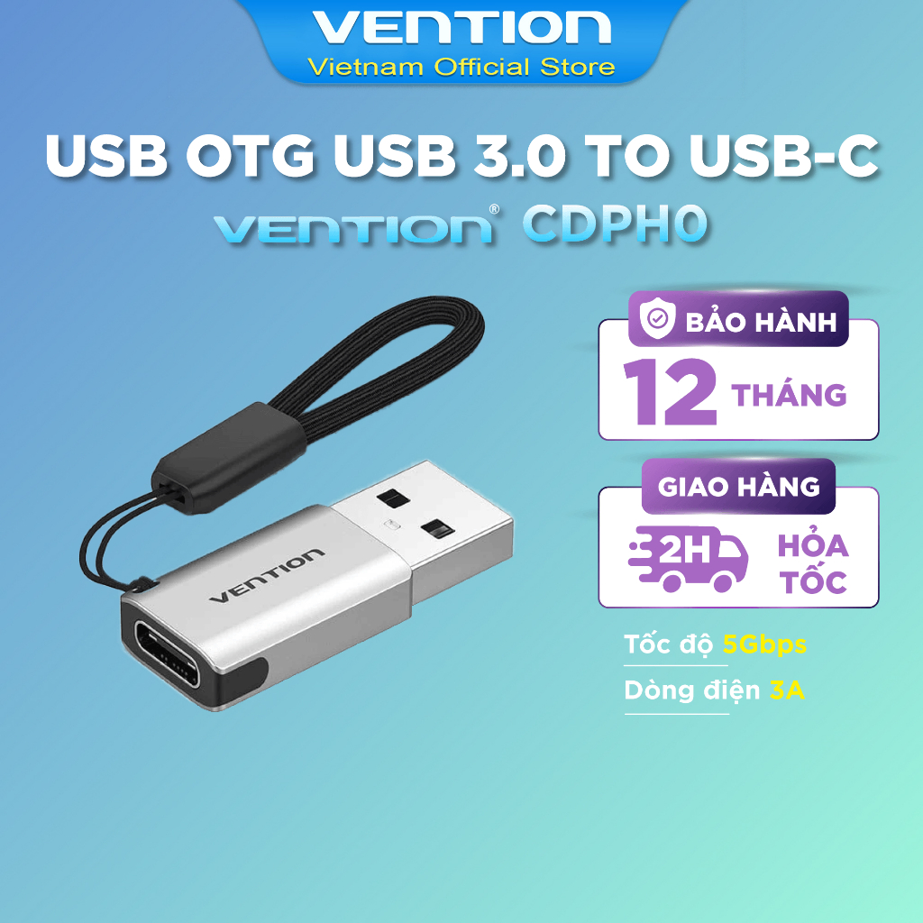 USB OTG USB 3.0 to USB-C VENTION CDPH0 (5Gbps, Male to Female) | Shopee ...