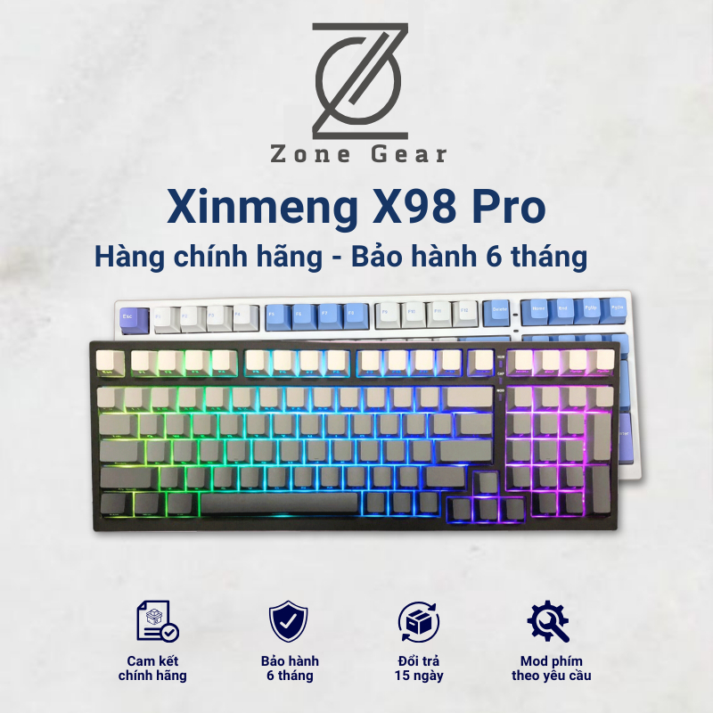 Bàn Phím Cơ Xinmeng X98 Pro Ver2 - Đèn LED RGB - Switch Crystal Axis ...