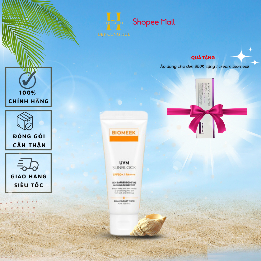 [NHẬN QUÀ TẾT TỪ ĐƠN 399K] kem chống nắng Biomeek huyết tế bào UVM SUNCREAM nâng tone | Shopee ...