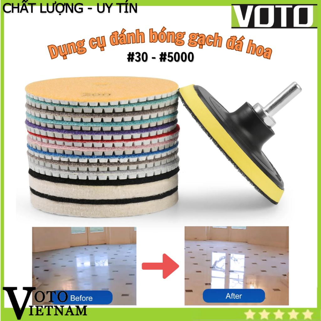 Dụng cụ mài đánh bóng gạch hoa, đá ceramic, mặt bê tông 100mm từ #30 ...