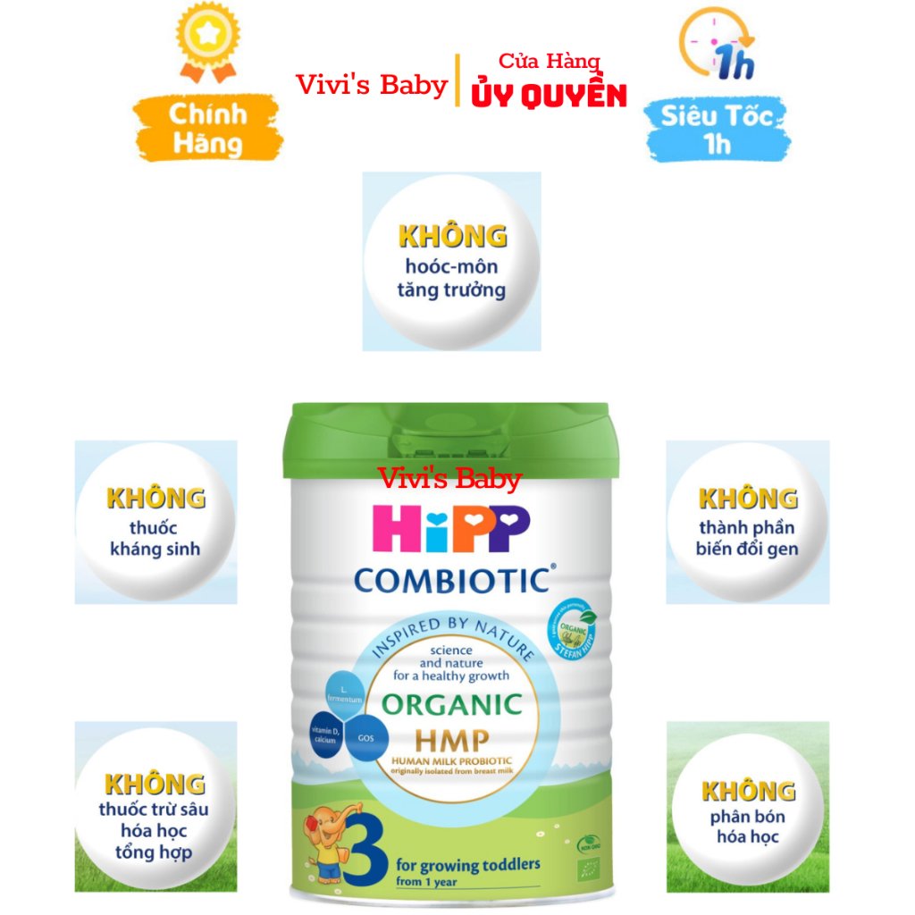 Sữa HiPP 3 Organic Combiotic 800g hỗ trợ tiêu hóa và tăng chiều cao Date 2026 - 1 Đổi 1 Nếu Lỗi ...
