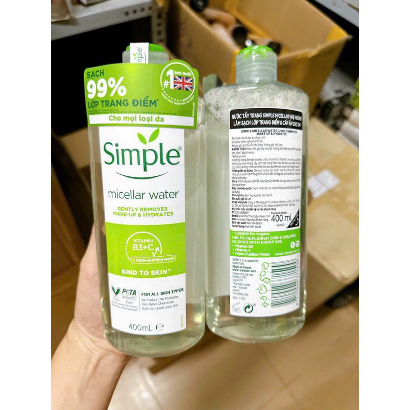 [CHÍNH HÃNG-GIÁ TỐT] Nước Tẩy Trang Simple Micellar Water 200ml ...