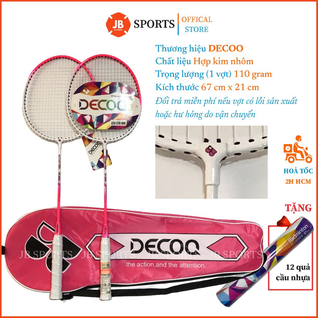 Bộ Vợt Cầu Lông Chính Hãng (2 Vợt) DECOO 23, Cặp Vợt Cầu Lông Tốt Nhẹ ...