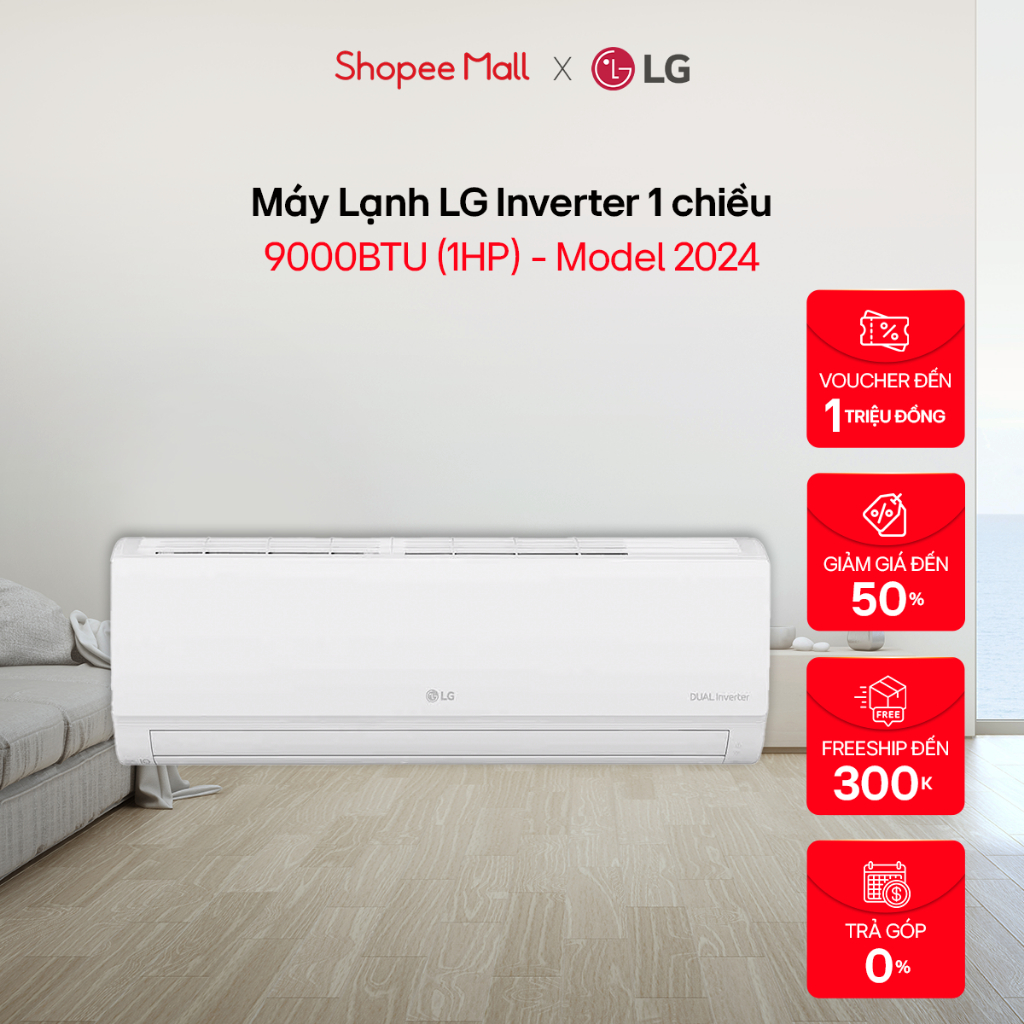 Máy Lạnh LG Inverter 1 chiều 9000BTU (1HP) V10WIN - Model 2023 - Miễn ...