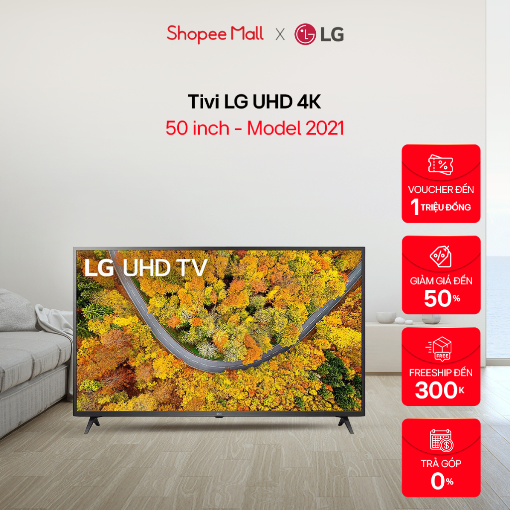 [Shopee - Lắp đặt 0Đ HN HCM]-Smart UHD Tivi LG 50 inch 50UQ7550PSF - Model 2022 | Shopee Việt Nam