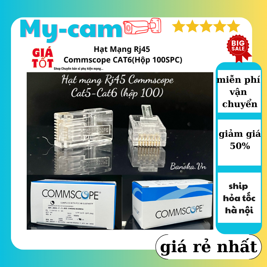 Hạt mạng RJ 45 Cat6 Commscope (Hộp 100 chiếc) - Hàng chính hãng ...