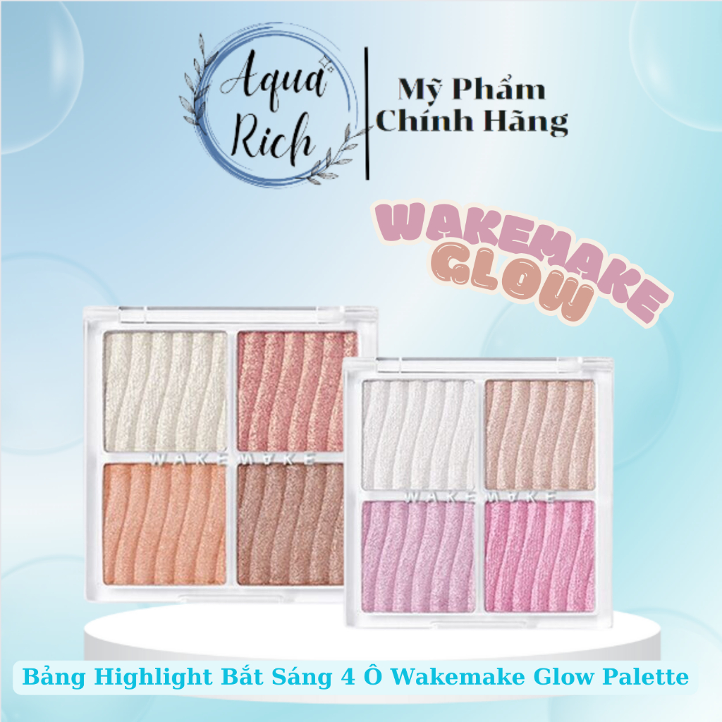 Bảng Highlight Bắt Sáng 4 Ô Wakemake Glow Palette 7.8gr [01 - 02] | Shopee Việt Nam