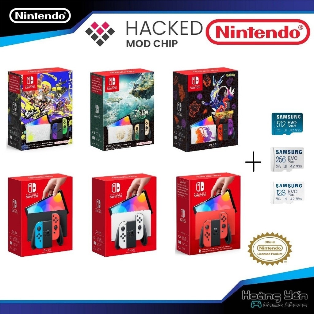 Bảo hành 12 tháng - Máy Nintendo Switch Oled Hack 512GB/ 256GB và 1TB ...