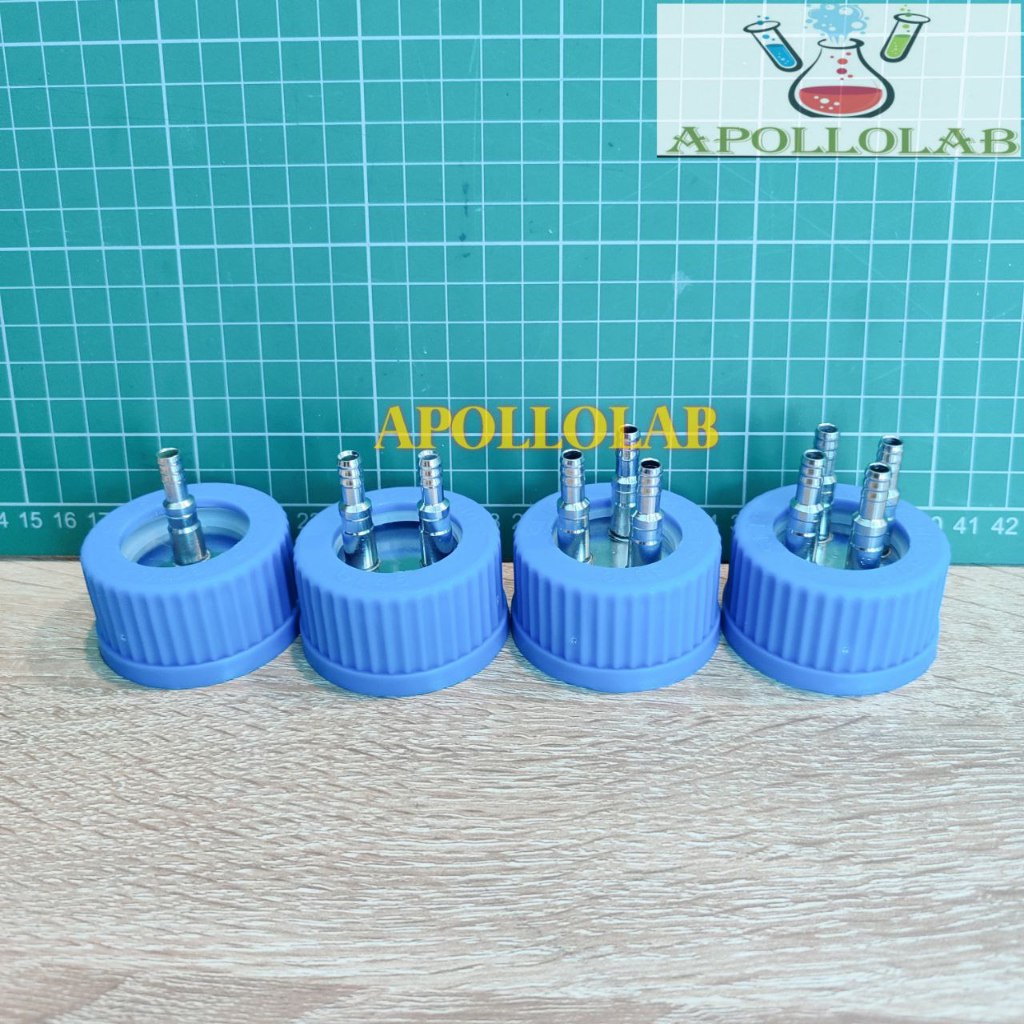 Nắp chai trung tính GL45 1 lỗ, 2 lỗ, 3 lỗ, 4 lỗ có khoen vòi thép inox dùng cho bình lên men ...