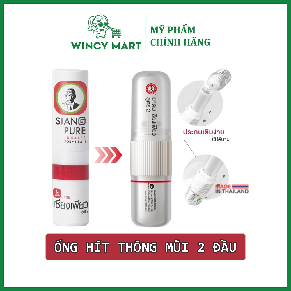 [Mẫu Mới] Ống Hít Thông Mũi 2 Đầu Siang Pure Inhaler Formula II Ông Già ...