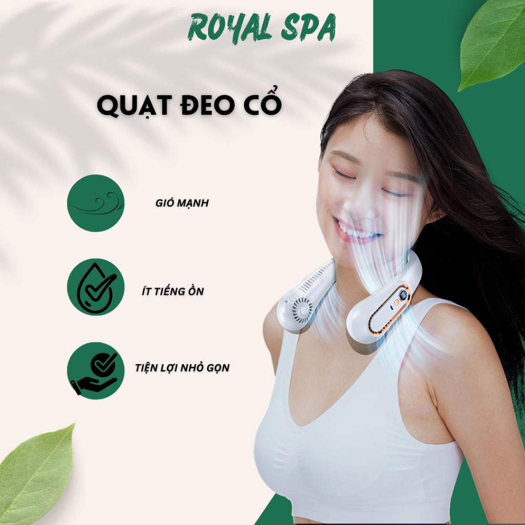 Quạt đeo cổ với tốc độ gió mạnh xua tan cơn nóng trong 10 giây CSSD53 ...