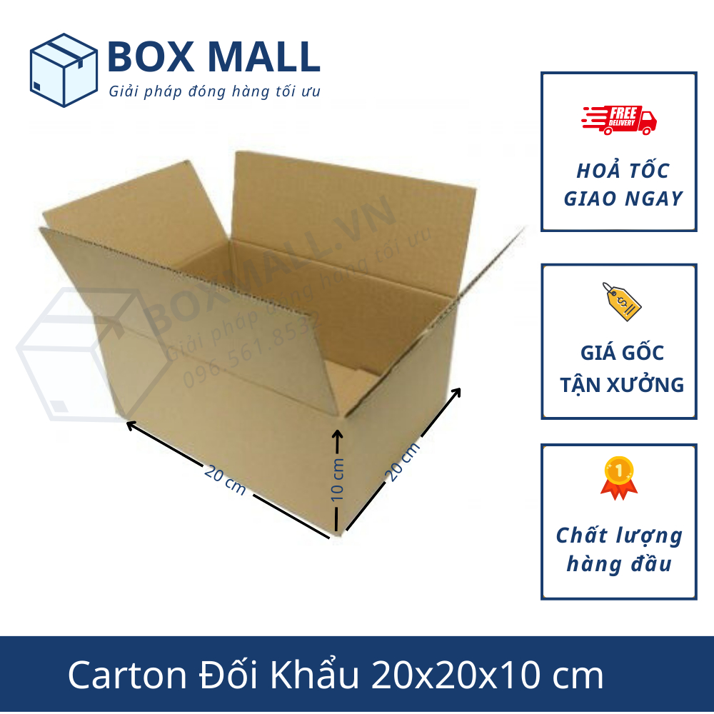 20x20x10 Hộp carton đóng hàng Box Mall | Shopee Việt Nam