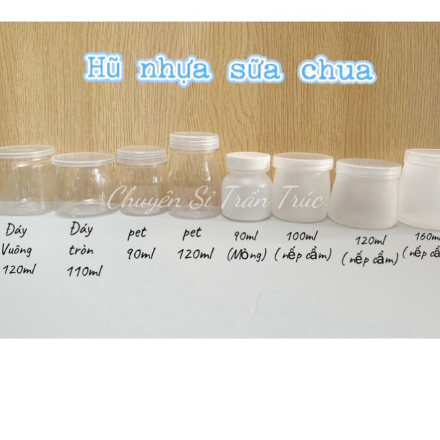 [HOẢ TỐC] Combo 10 hũ nhựa đựng sữa chua 90ml/100ml/120ml/160ml, hũ nhựa pet trong suốt, hộp ...
