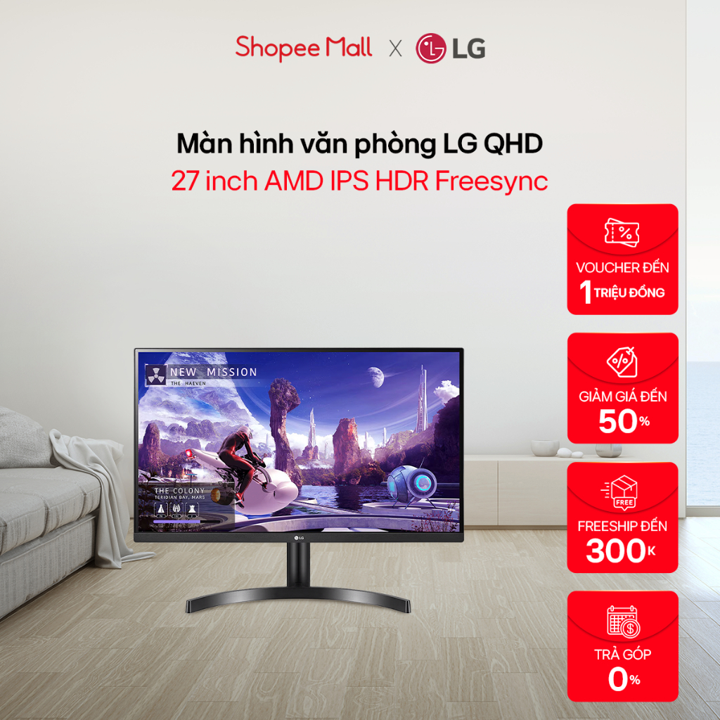 Màn Hình LG 27QN600 27" IPS QHD (2560x1440) HDR AMD Freesync - Chính Hãng | Shopee Việt Nam