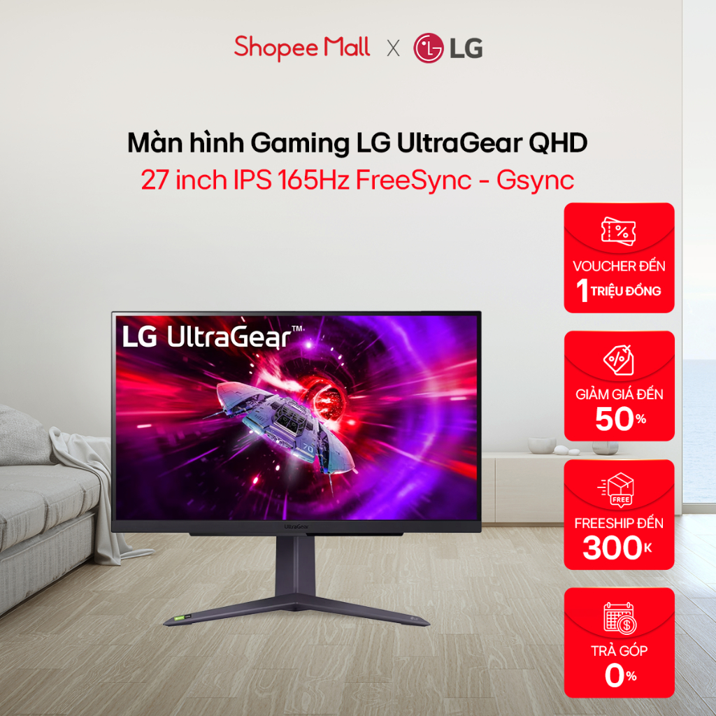 Màn Hình Gaming LG UltraGear 27GR75Q-B 27 inch - QHD - IPS - 165Hz - FreeSync - Gsync | Shopee ...