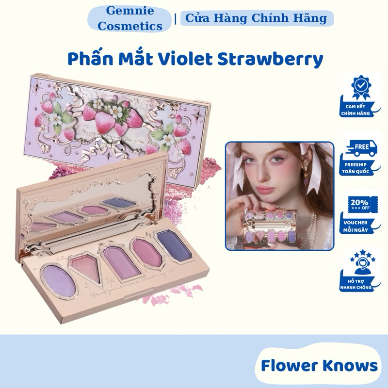 Bảng Phấn Mắt Dâu Tím FLOWER KNOWS Strawberry Rococo Violet Limited ...