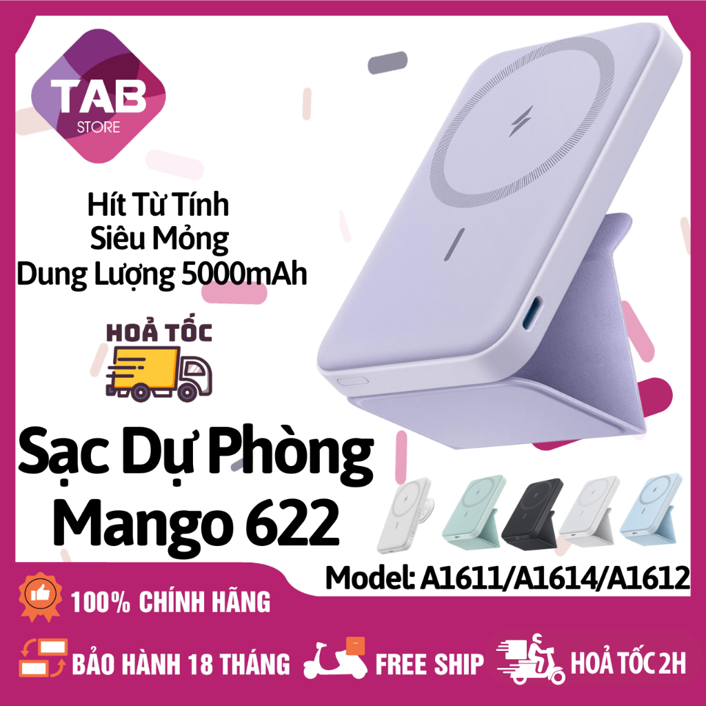 Sạc Dự Phòng Không Dây Anker Maggo 622 5000mAh Hít Từ Tính - A1611 A1614 A1612 (Bảo Hành 18T ...