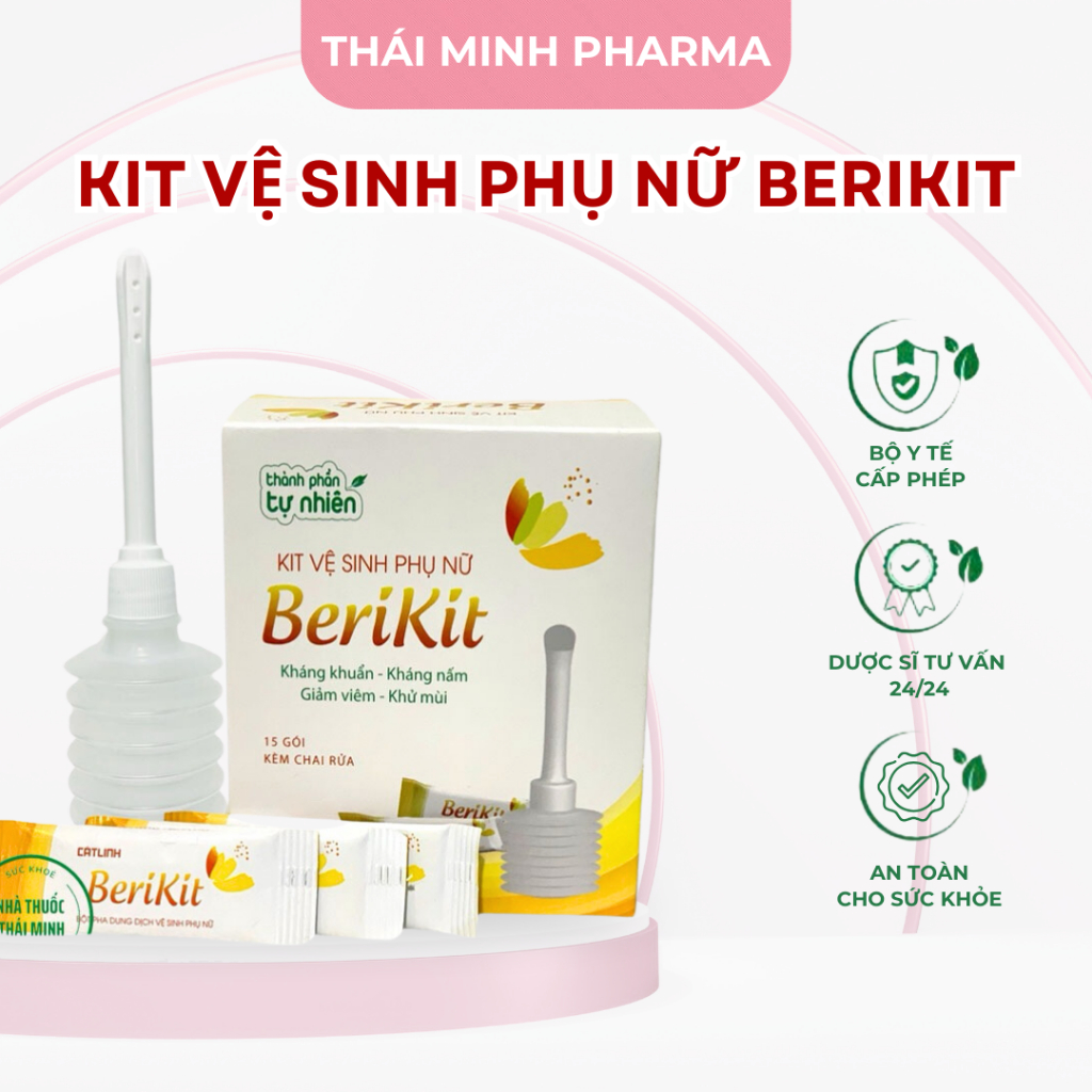 Kit Vệ Sinh Phụ Nữ BeriKit Cát Linh - Kháng khuẩn, Kháng nấm, Giảm viêm ...