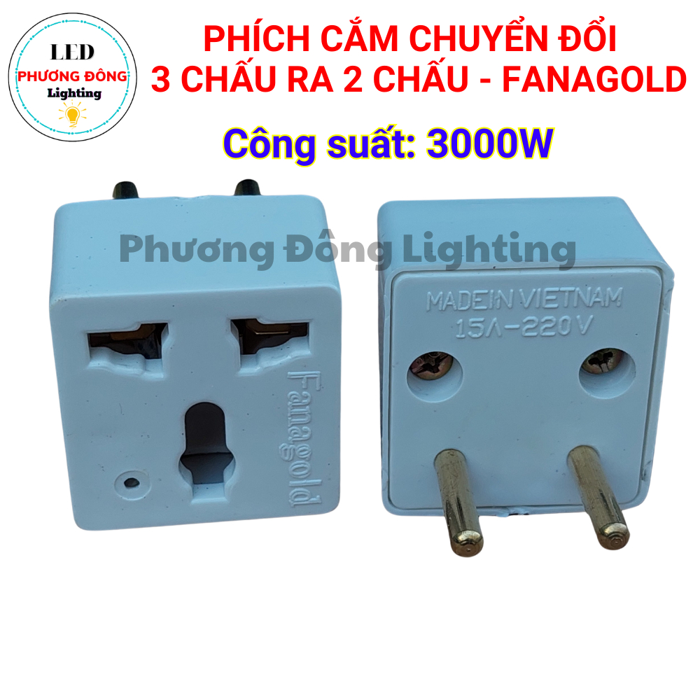 Phích cắm đổi điện 3 chấu sang 2 chấu - 3000W - Fanagold | Shopee Việt Nam