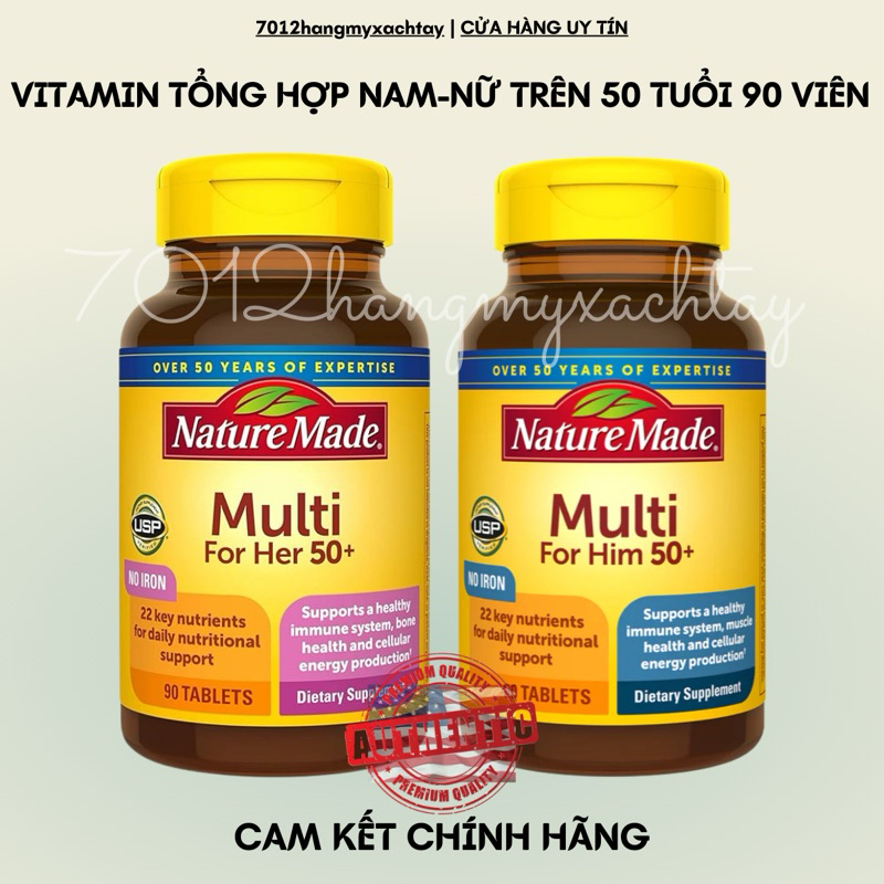 [BILL MỸ-HOẢ TỐC] Vitamin tổng hợp dành cho người lớn tuổi Nature Made ...