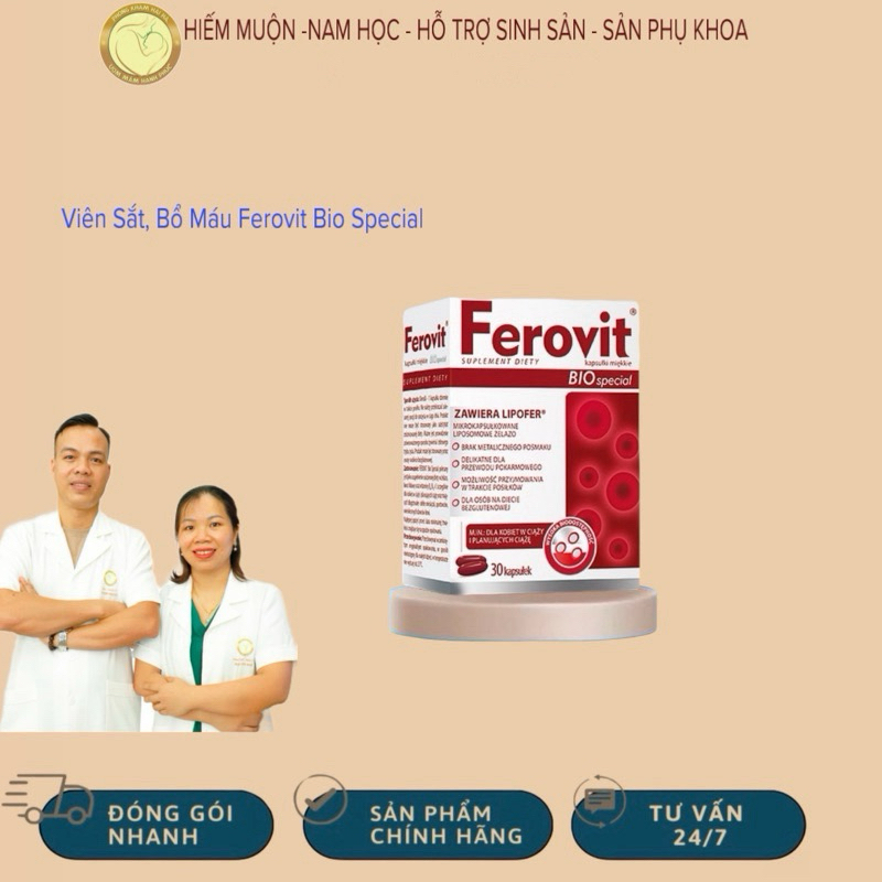 [Chính Hãng] Viên sắt, bổ máu Ferovit Bio Special (hộp 30 viên ...