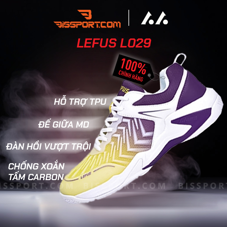 Giày Cầu Lông Lefus L029 Tím Vàng Chính Hãng - Giày Ôm Khít Cổ Chân, Êm ...