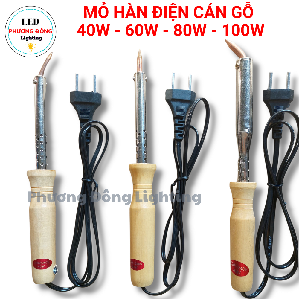 Mỏ hàn điện Cán Gỗ - 40W - 60W - 80W - 100W | Shopee Việt Nam