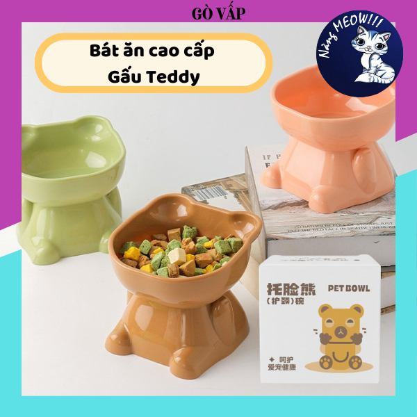 Bát Ăn Chống Gù Cho Mèo Gấu Teddy Cao Cấp - Nàng Meow | Shopee Việt Nam