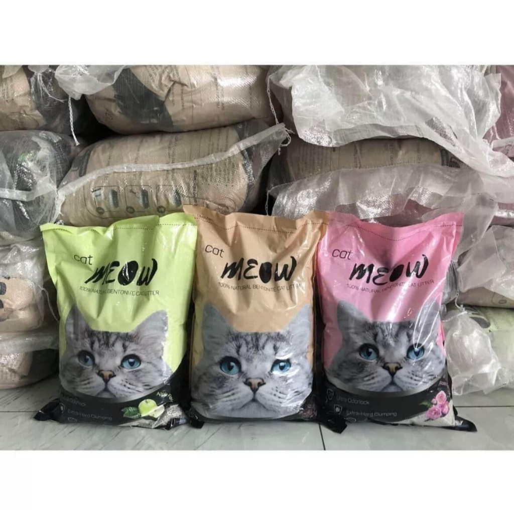 Cát vệ sinh cho mèo Meow Cat Túi 8L (3.7kg), Cát mèo vón cục thấm hút và khử mùi tốt, tiết kiệm ...