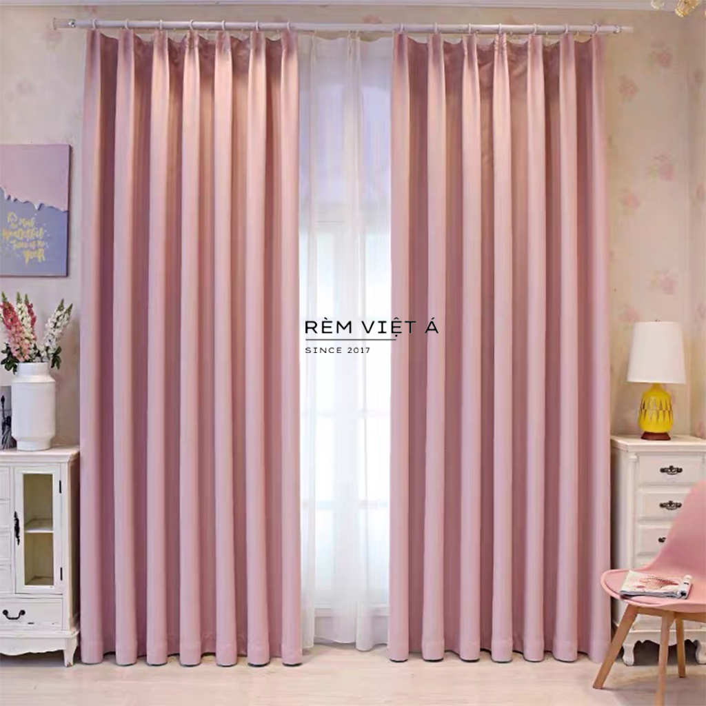 Rèm Màu Hồng Pastel - Cực Xinh, Trang Trí Cửa Sổ Phòng Ngủ, Phòng Khách ...