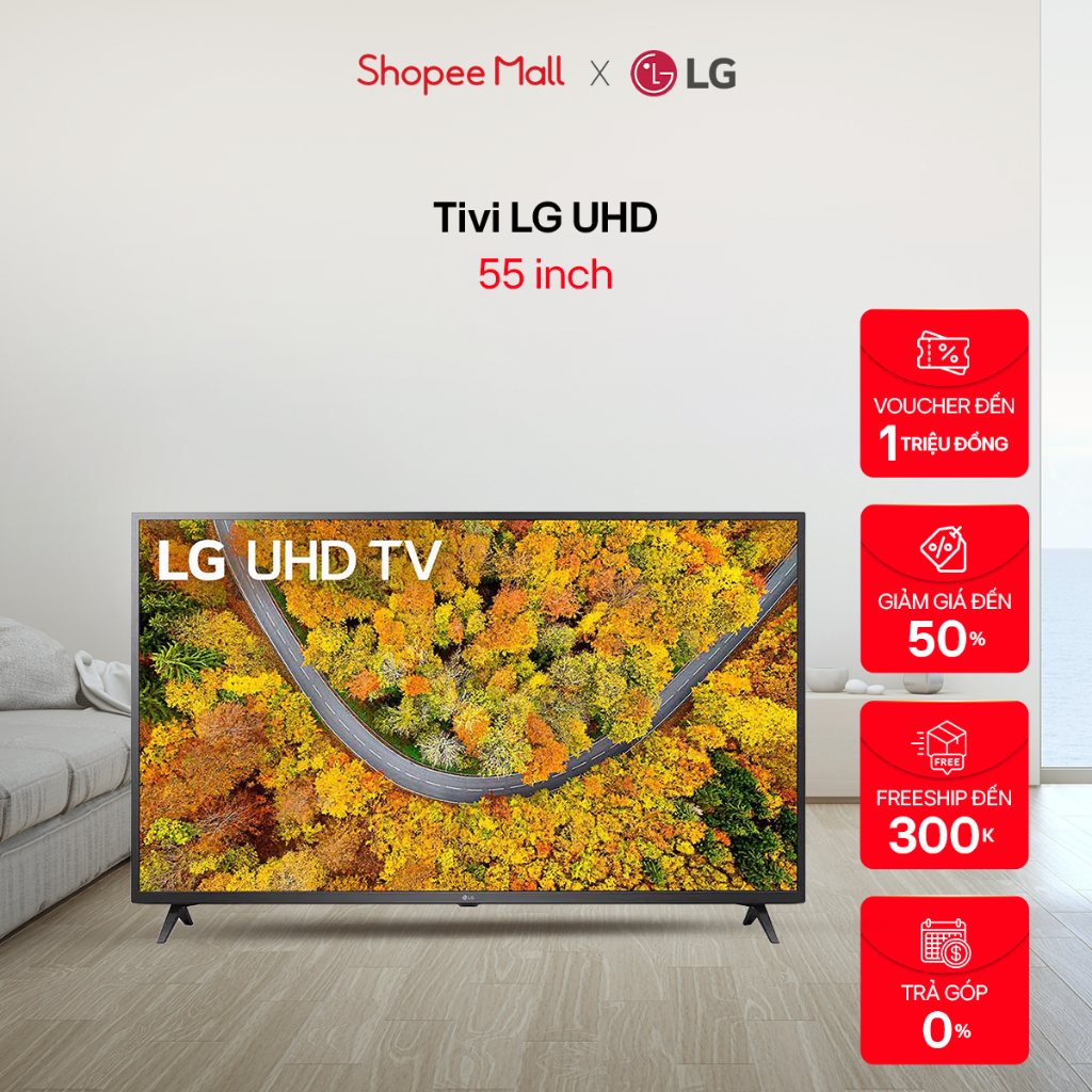 [Shopee - Lắp đặt 0Đ HN HCM] Smart UHD Tivi LG 55 inch 55UQ7550PSF - Miễn phí lắp đặt | Shopee ...