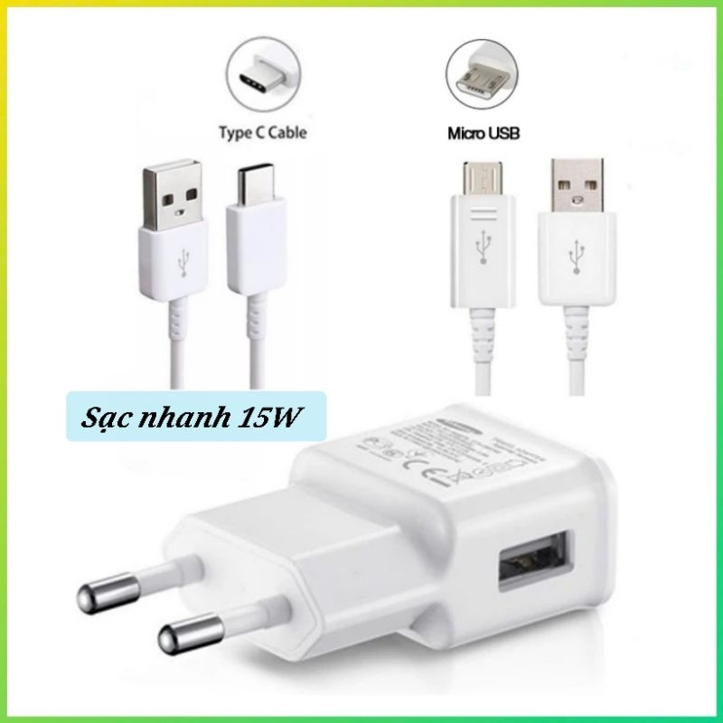 Bộ Sạc Nhanh 15W SS USB - Micro / Type C | Shopee Việt Nam