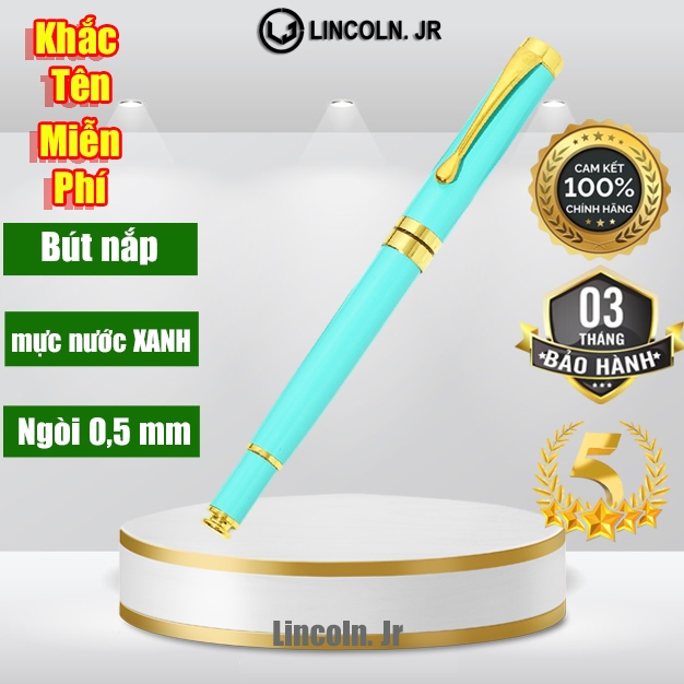 Bút ký Lincoln. Jr 010 Xanh Mint, mực nước, nét 0,5 mm, mực đều ở mọi ...