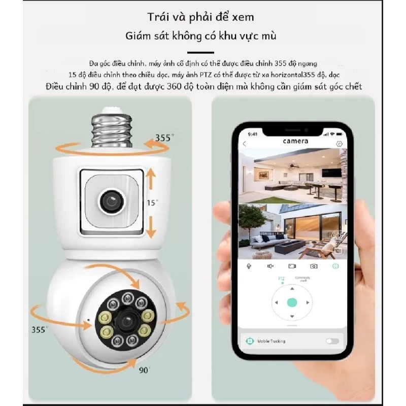 CAMERA WIFI THÔNG MINH ICS 6MP UHD siêu nét,Chống nước,Đàm Thoại 2 ...