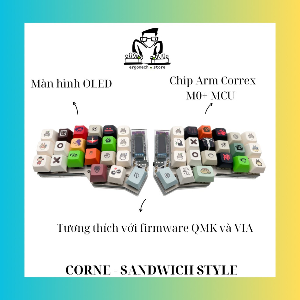 [Keyboard Kit] Corne - Bàn phím cơ ergonomic | Shopee Việt Nam