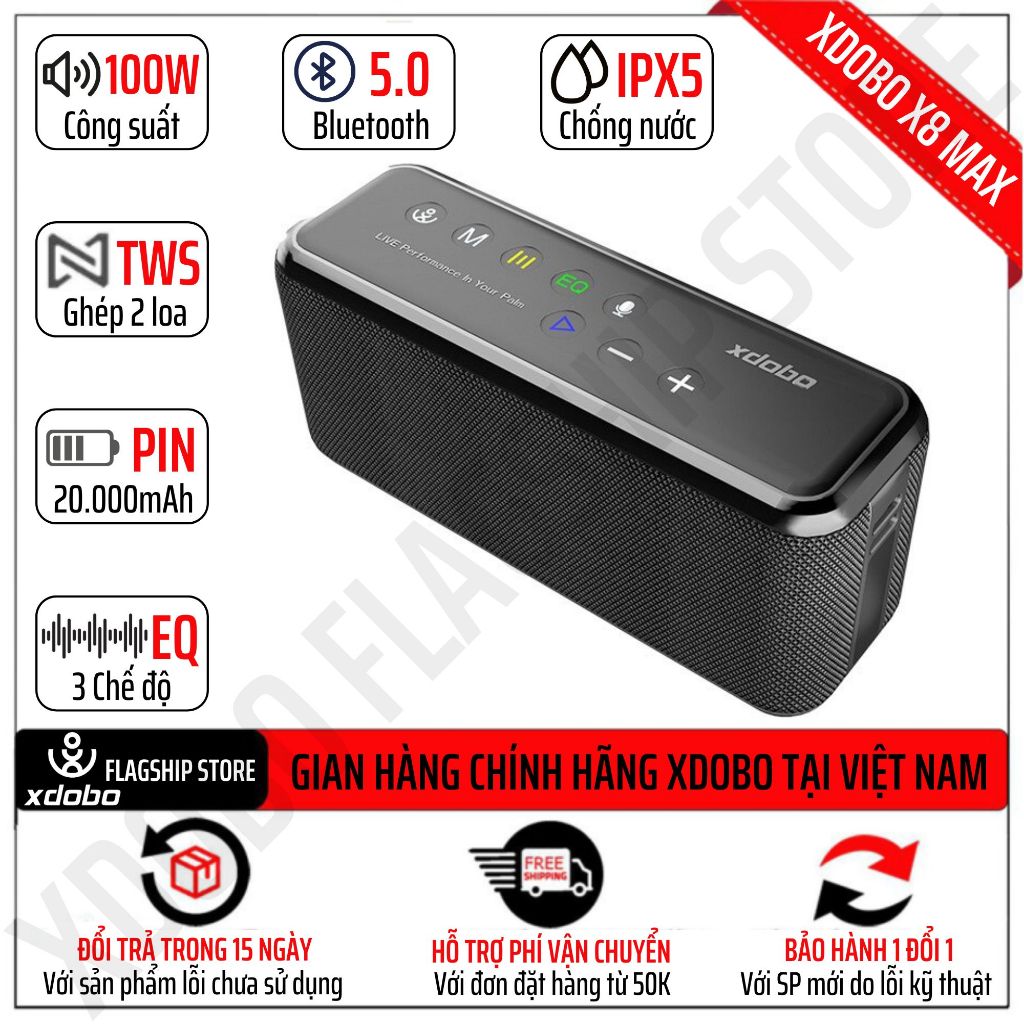 Loa Bluetooth Xdobo X8 Max Công Suất 100W TWS IPX5 DSP Siêu Trầm Hay ...