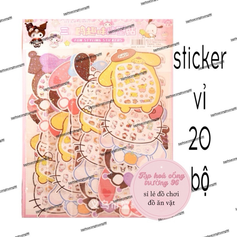 Sticker vỉ 20 bộ mẫu mới bản có tai Fun Styling sticker | Shopee Việt Nam