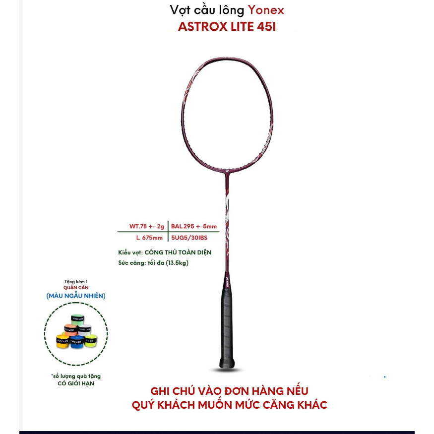 Vợt Cầu Lông Yonex Astrox Lite 45i Chính hãng Công thủ toàn diện [Tặng ...