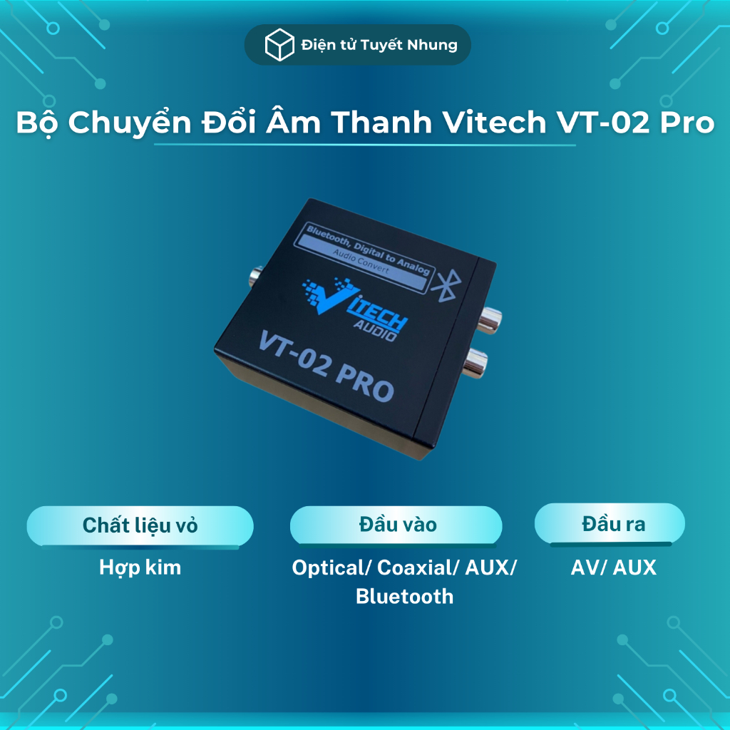 Bộ Chuyển Đổi Âm Thanh Vitech VT-02 Pro Có Bluetooth - Bộ Chuyển Đổi Âm Thanh Optical BH Lỗi 1-1 ...