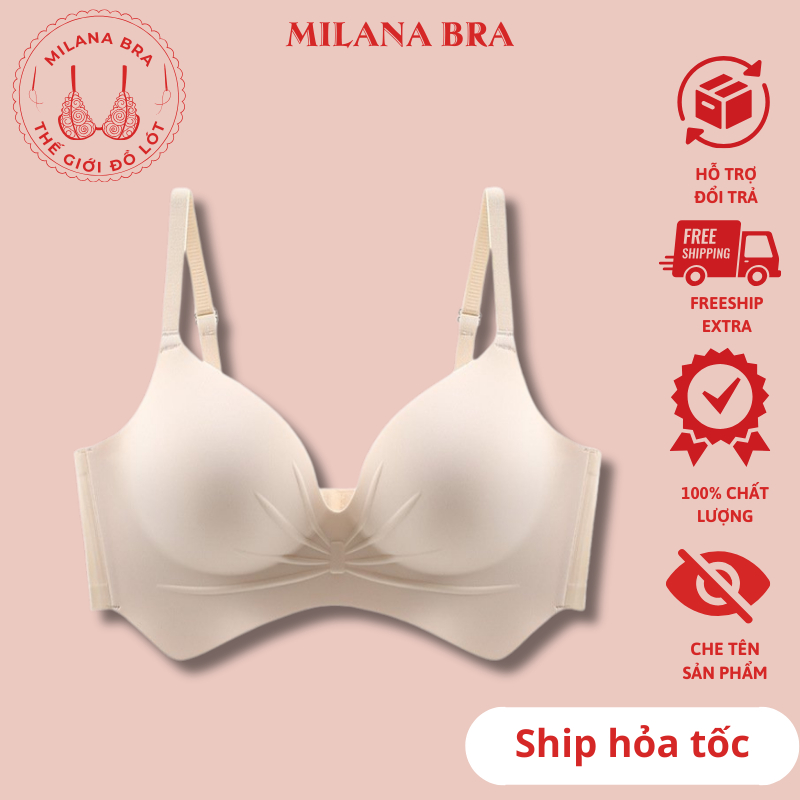 Áo lót nữ MILANA, áo ngực su đúc ALX8 không gọng đệm dày 8cm siêu gom ...