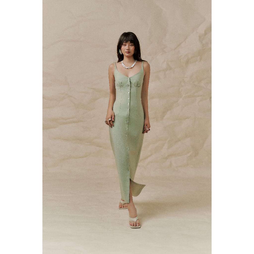 Đầm Linen Cổ V | Classic Bodycon dress | CHEN Inspired | Shopee Việt Nam