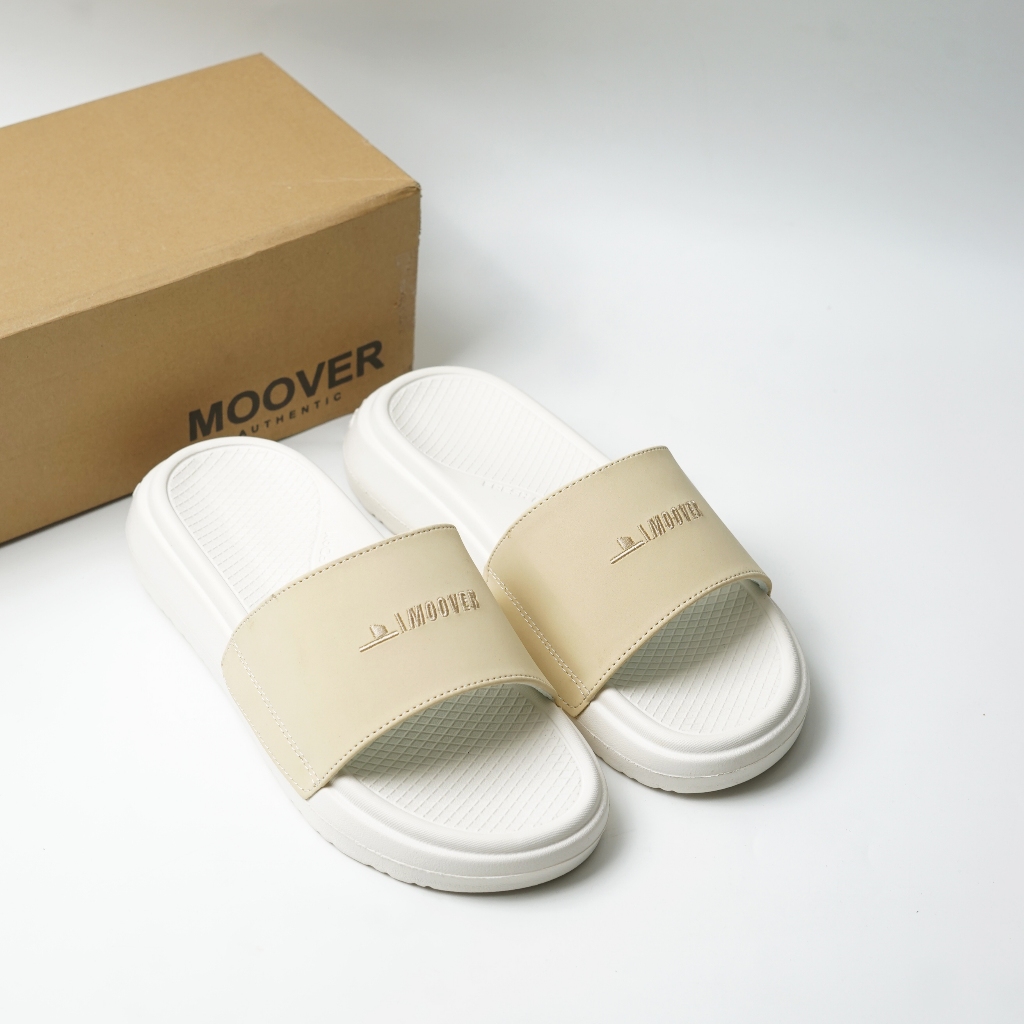 Dép quai ngang logo thêu 1100 MOOVER dép unisex slipper đế cao êm chân ...