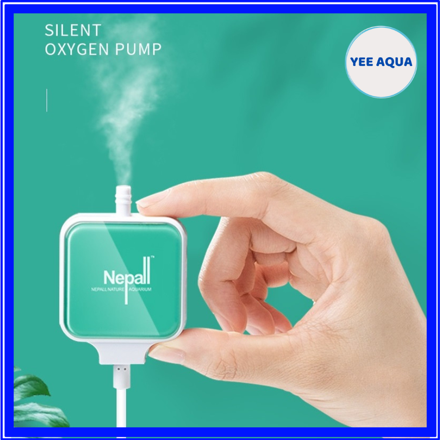 Sủi Oxy Mini NEPALL 1,5W Siêu Êm Size 4,4x6,2x1,6cm (Kèm Cục Sủi Và Dây ...