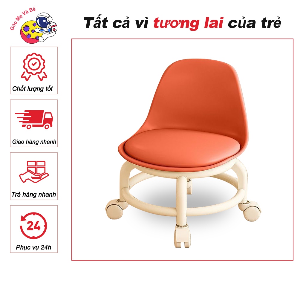 Ghế Nhỏ Ròng Rọc Trẻ Em Ghế Đệm Da Tựa Lưng Mềm Mại Chống Thấm Nước Đa ...